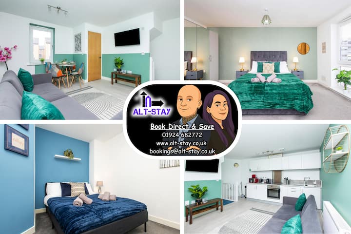 2br | Week/month Stays | Contractors | 1 Min> Stn - Wakefield, UK