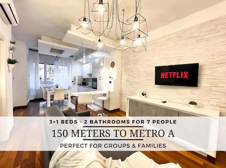 Spacious Family 4 Beds And 2 Bathrooms- Near Metro - Rome