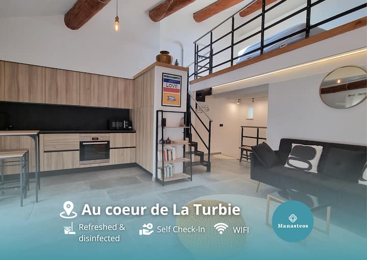 Grand Loft Rénové - Coeur Du Village Médiéval - Eq - La Turbie