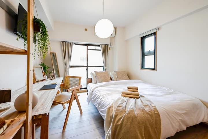 New! Japandi 1br In Prime Location-1 Min To Stn - Fukuoka