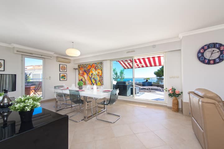 Appartement Spacieux 6 Pers - Vue Mer Panoramique - Saint-Laurent-du-Var