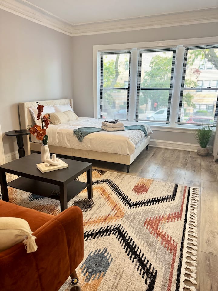 New Stylish Studio Near Public Transport And Lake - Evanston, IL