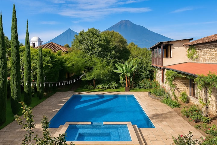 Pool Side | Volcano Views* Near Antigua | Parking - Guatemala