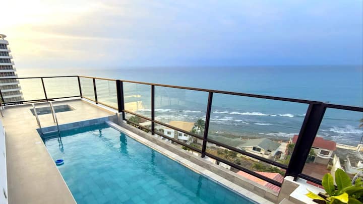 Lujo Costero Con Jacuzzi Y Vistas Al Mar - Manta