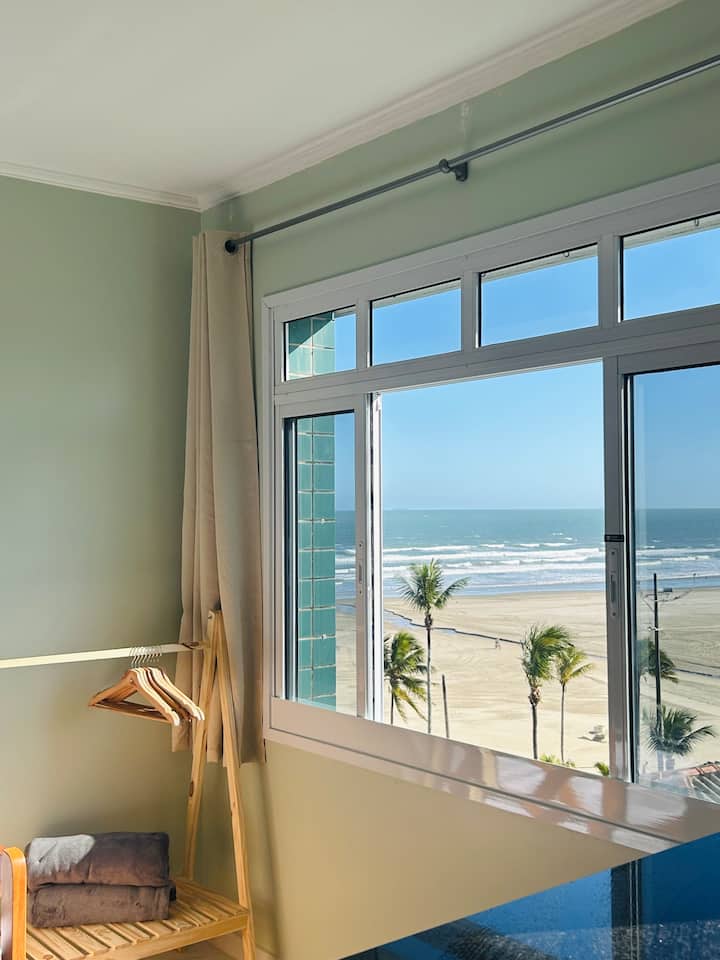 Studio Pé Na Areia, Com Vista De Cinema! - Praia Grande