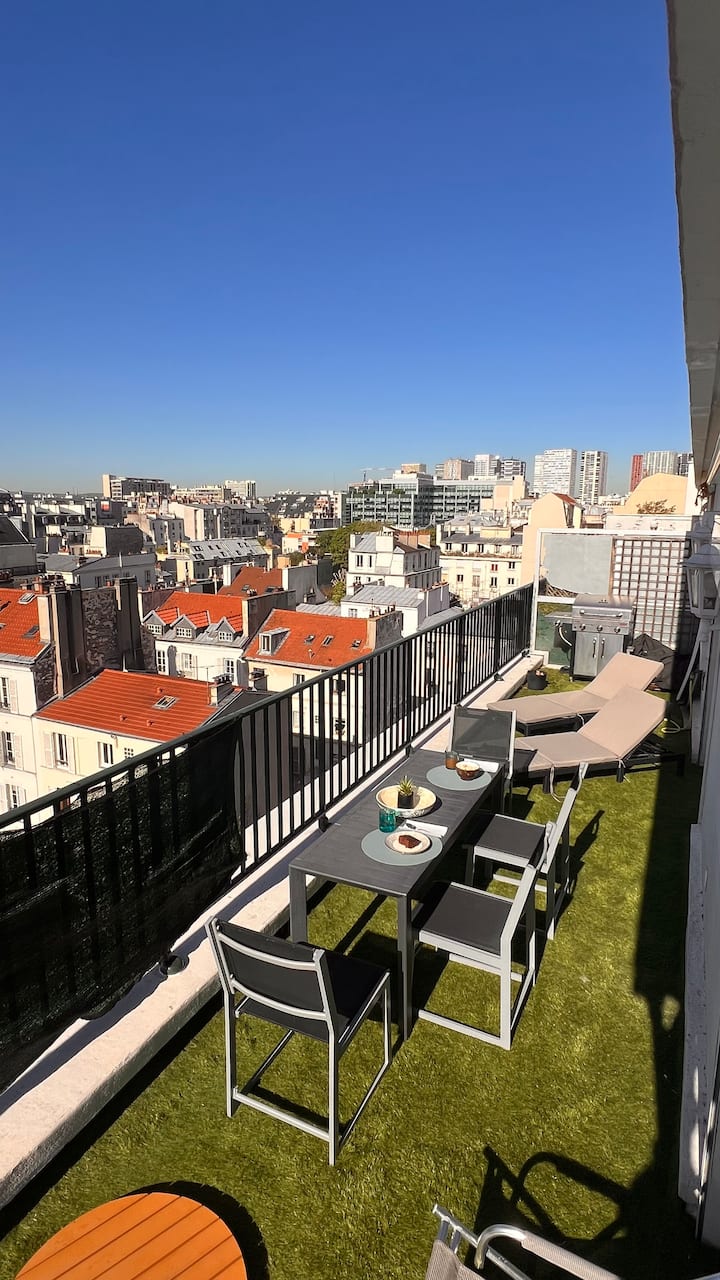 Rooftop Oasis•terrasse Plein Sud•15 M Tour Eiffel - Paris
