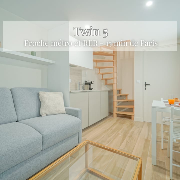 Twin 5 • 6 Min Métro • Parking • 15 Min De Paris - Paris 17e Arrondissement
