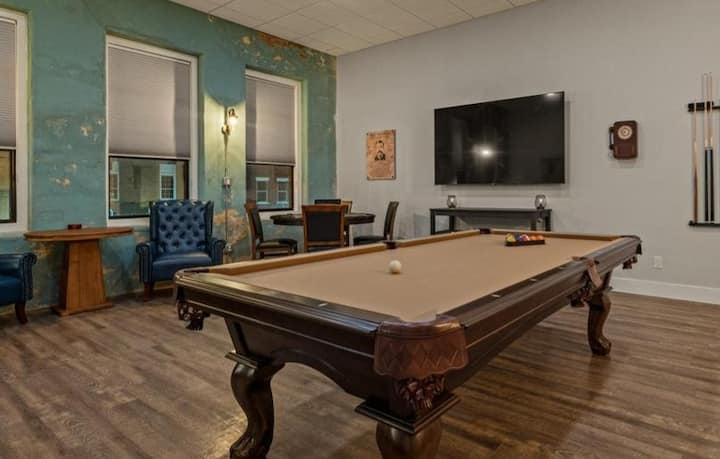 Pool & Poker Table|speakeasy W/main St. View - Eisenhower State Park, Denison