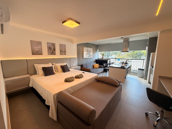 7km Airport-gru Próximo A Paulo Faccine. Cama King - Guarulhos