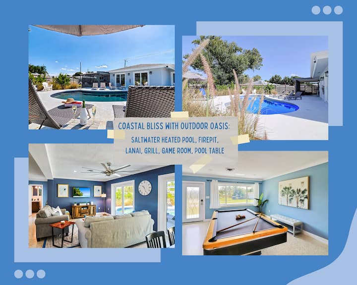 Beach & Heated Pool 3br | Game Room | Lanai Fun - Sarasota, FL