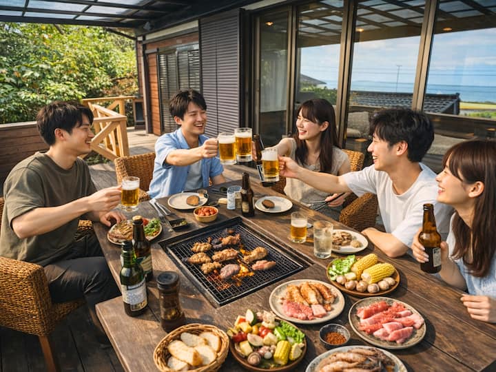 【Bbq&サウナ】海一望の貸別荘 最大8名・ペット可・金沢から車で1時間 - 하쿠이시