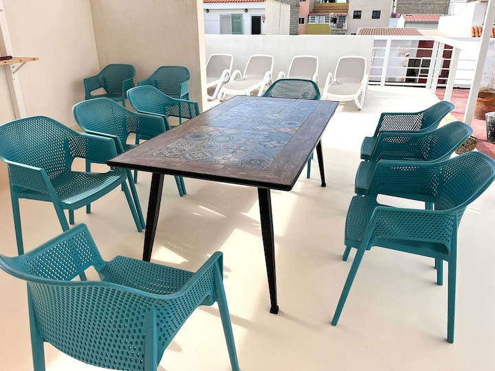 7-bdr 14ppl Holiday Home For Big Families, Terrace - Tenerife