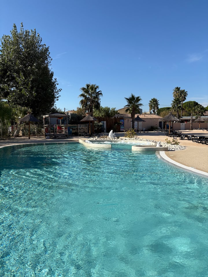Super Mobil-home Tout Confort Camping Valras Plage - Valras-Plage