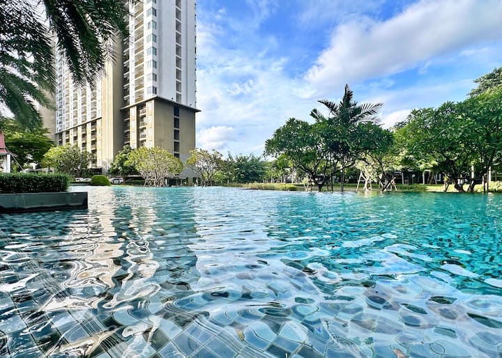 Lk01:one Bedroom/lake View/bts Si La Salle Station - Bang Phli District