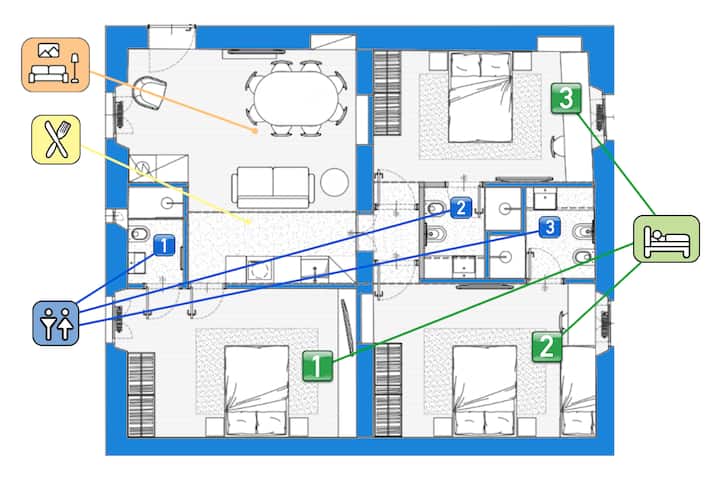 Stayeasy Central Station • Cozy 3 Bedrooms 3 Baths - Sesto San Giovanni