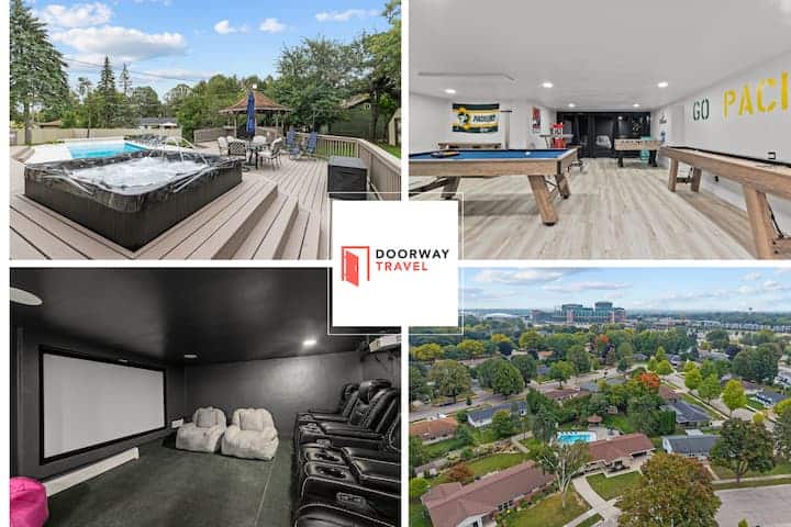 Newpool|hottub|theaterroom|sleeps 15|heatedgarage! - Green Bay, WI