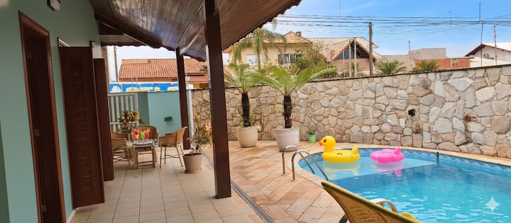 Casa Com 3 Quartos Piscina 300mts Da Praia Peruíbe - Peruíbe