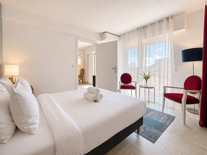 69m2, Balcon Vue Mer, 2 Salles De Bain - Cannes