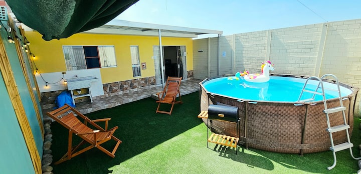 Casa Completa,2hab,4camas,cochera,piscina,parrilla - Camaná