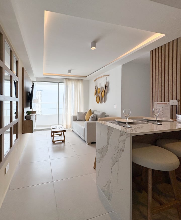 Apartamento Chic Con Vista Al Mar Y Playa.piso 32 - Cartagena