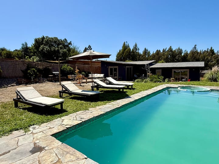 Casa-jardín Luz De Botellas /Piscina-jacuzzi-sauna - Quintero