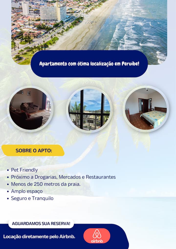 Apto Espaçoso, Seguro, 250 Metros Da Praia - Peruíbe