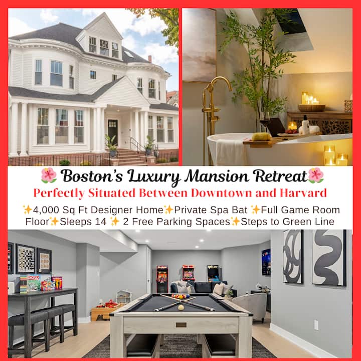 Boston Mansion Retreat Spa Bath & Huge Gameroom - アメリカ ボストン