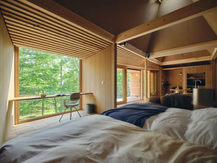 プライベートサウナ付き森の中の自然共生型キャビン｜Sanu 2nd Home 蓼科1st - 茅野市