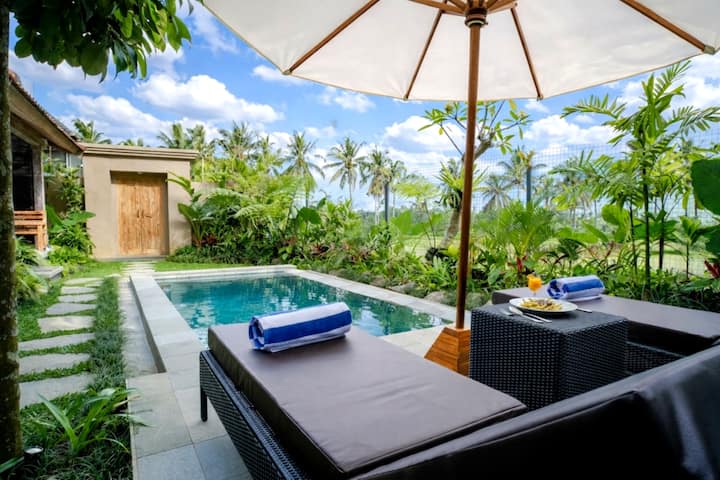 Wana Jiwa • 2br Private Pool Villa Ricefield View - Bali