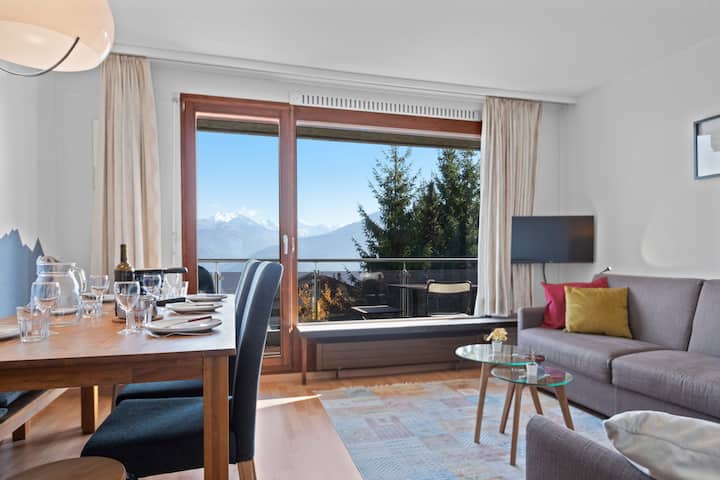 Crans-montana, 5 Pers : Balcon Vue & Parking Privé - Crans-Montana