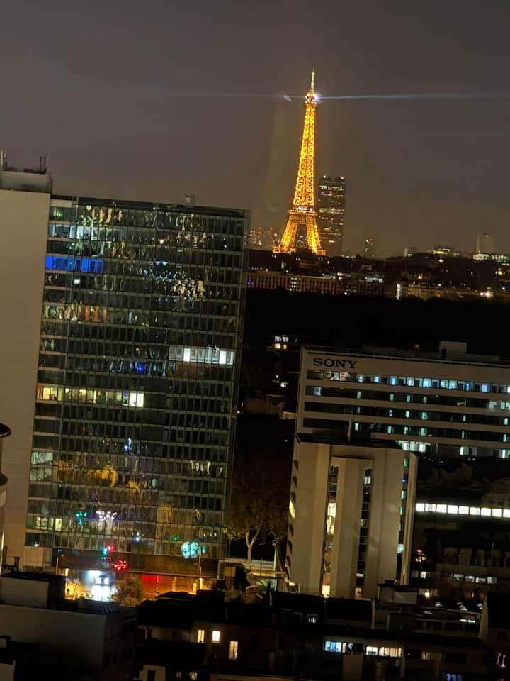 Studio Moderne - Vue Tour Eiffel, La Défense - Puteaux