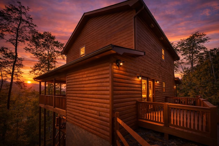 Private Paradise | Hot Tub Fireplace View - Pigeon Forge, TN