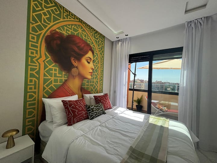 Luxueux 1br 500m Du Train Terrasse/piscine - Marrakesh