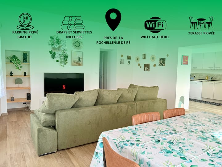 Le Cocon Kaya – T3 Wifi Hd, 10 Min La Rochelle - Puilboreau