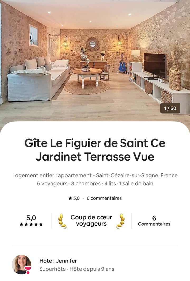 Gîte Le Figuier De Saint Ce Jardinet Terrasse Vue - Fayence