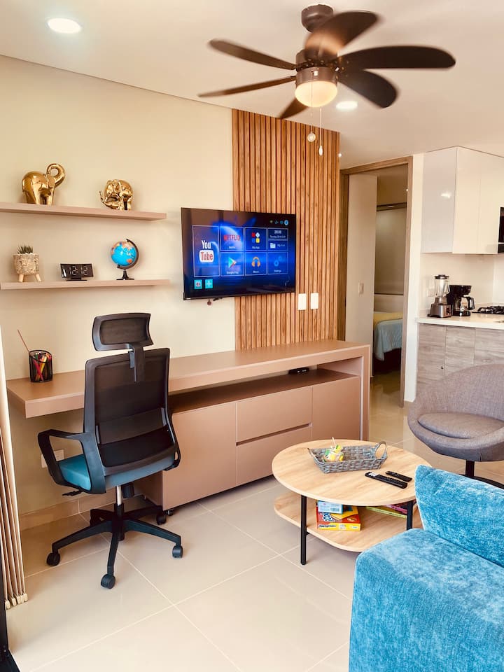 401-2hab, Lav-secadora, Estudio-wifi, A/c, Parking - Cali