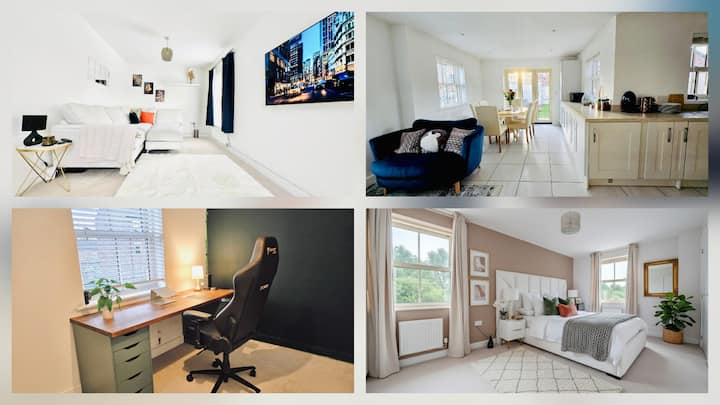Modern 3-bed + Office • Walk To Bicester Village - 比斯特