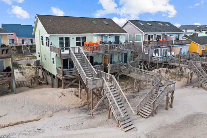 Beachfront – Pets, Surf, Fish & Front-row Sunsets - Surf City, NC