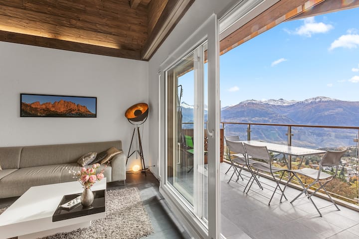 Crans-montana 6pp, Appart Rénové Vue & Parking - Crans-Montana