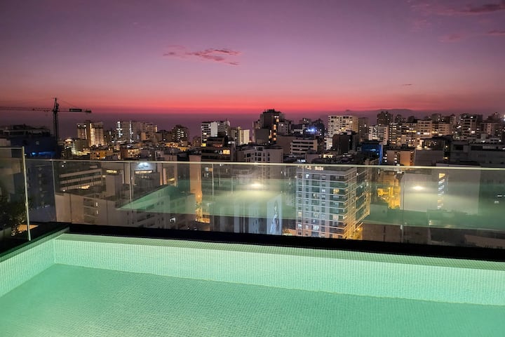 1br King Miraflores Infinity Pool Coworking Bar Ac - Peru
