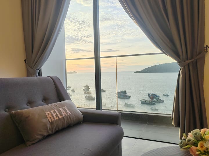 Peaceful Seaview 1br @Theshore | Self Check-in - Kota Kinabalu