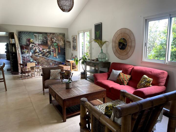 Belle Maison Créole Et Grand Jardin Boisé Vue Mer - Reunión