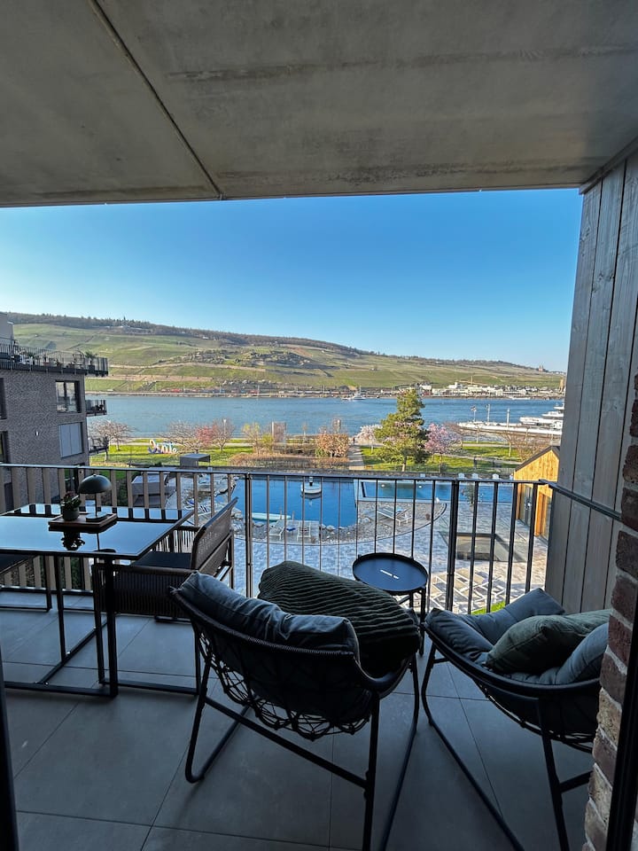 Rhein Hideaway|balkon Mit Rheinblick|tg-stellplatz - Bingen