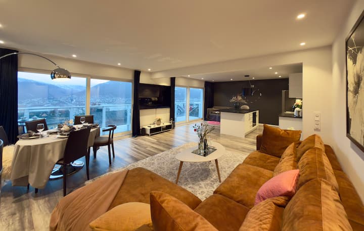 Central Apartment With Panoramic View And Sauna - 트롬쇠