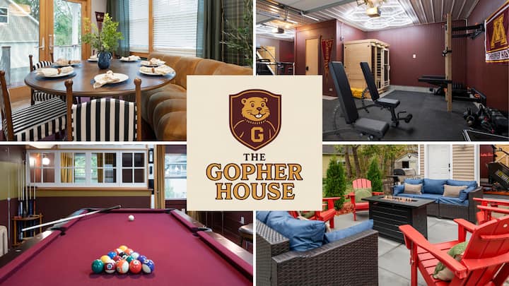 New! The Gopher House | Gym + Game Room + Fire Pit - Minneapolis