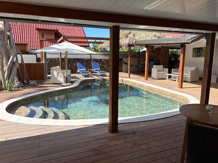 Villa Maina Chambre Vue Piscine.accès Lagon Kayak - Polynésie française