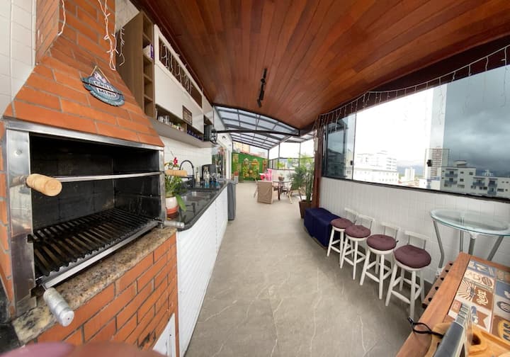 Linda Cobertura Duplex  Com ôFuro E ÁRea Gourmet. - Praia Grande