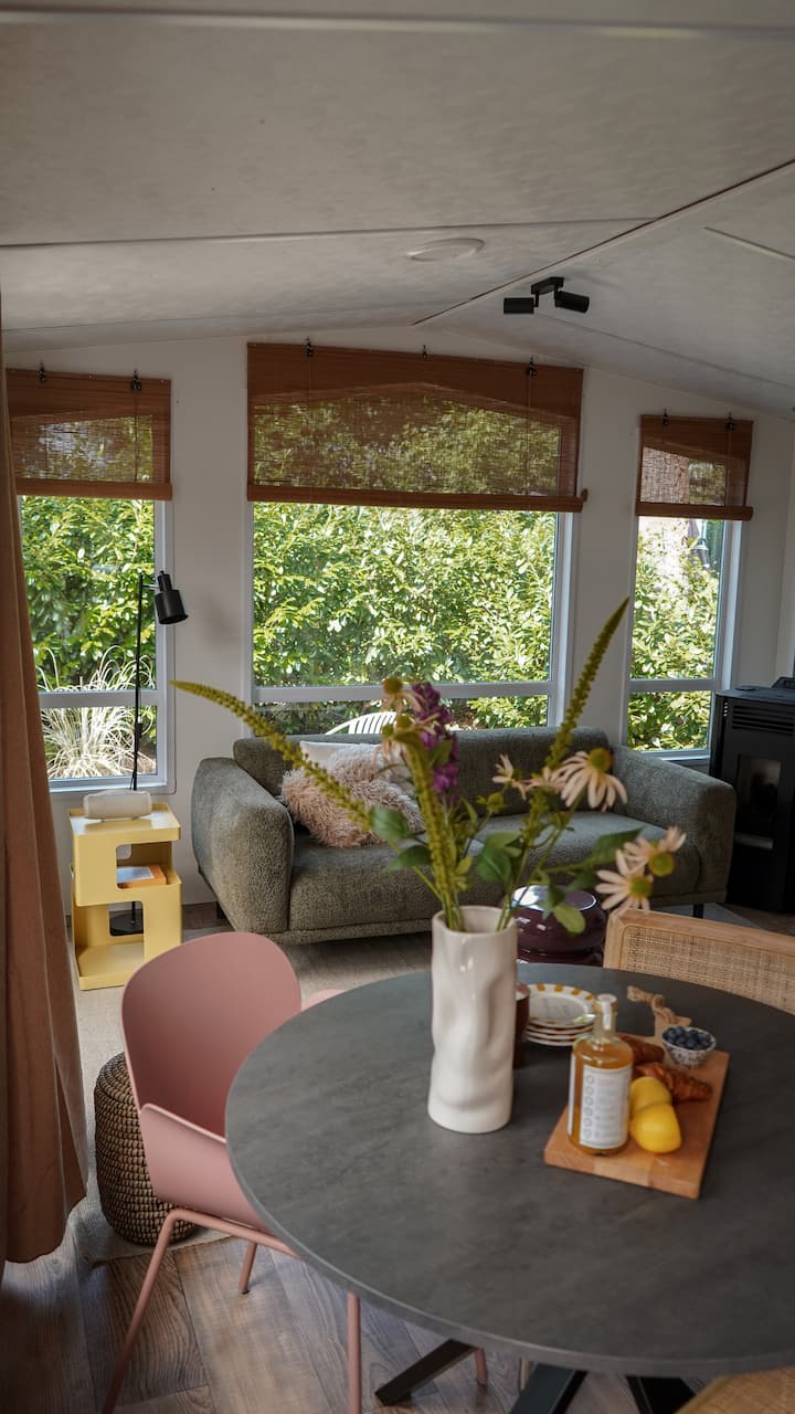 Boshuisje "Loof" 4pers Met Pellet Kachel - Nunspeet