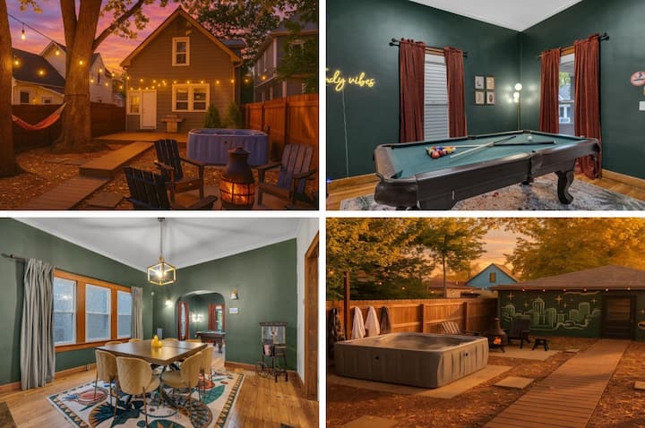 Hot Tub| Fire Pit| Pool Table| Bbq| 5mintolucas&dt - Indianapolis, IN