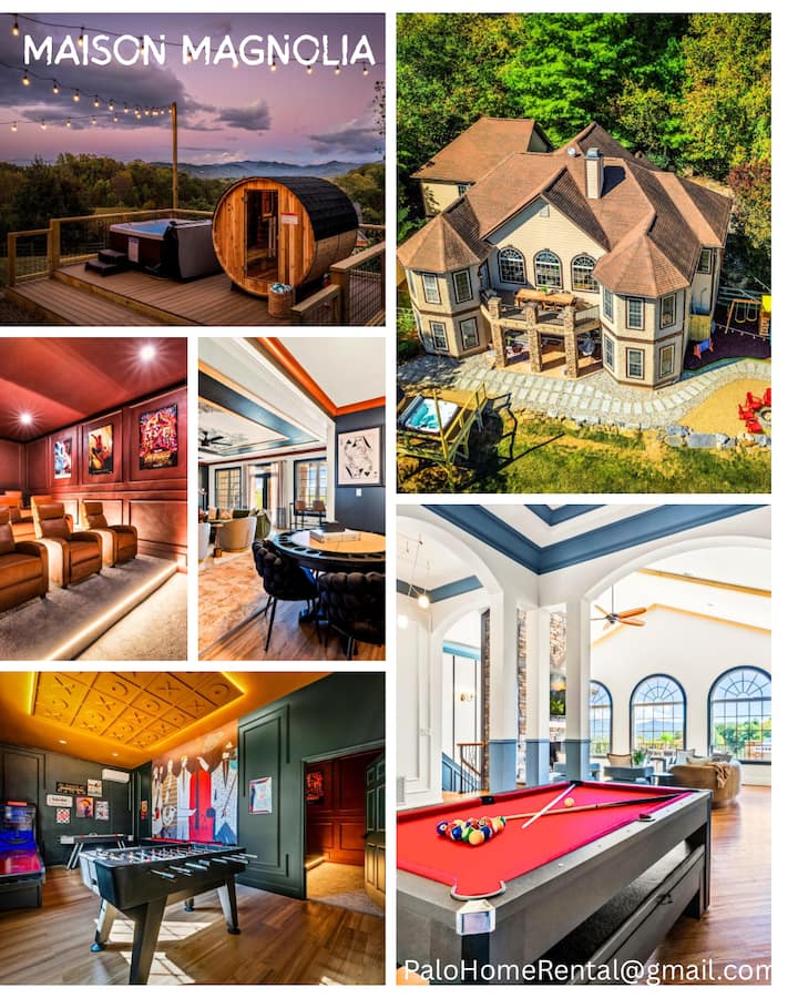 Luxe Mountain Retreat Views 6br Spa Theater Games - Asheville